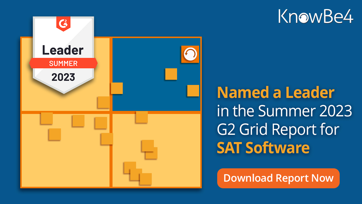 KnowBe4 Named a Leader in the Summer 2023 G2 Grid Report for Security Awareness Training